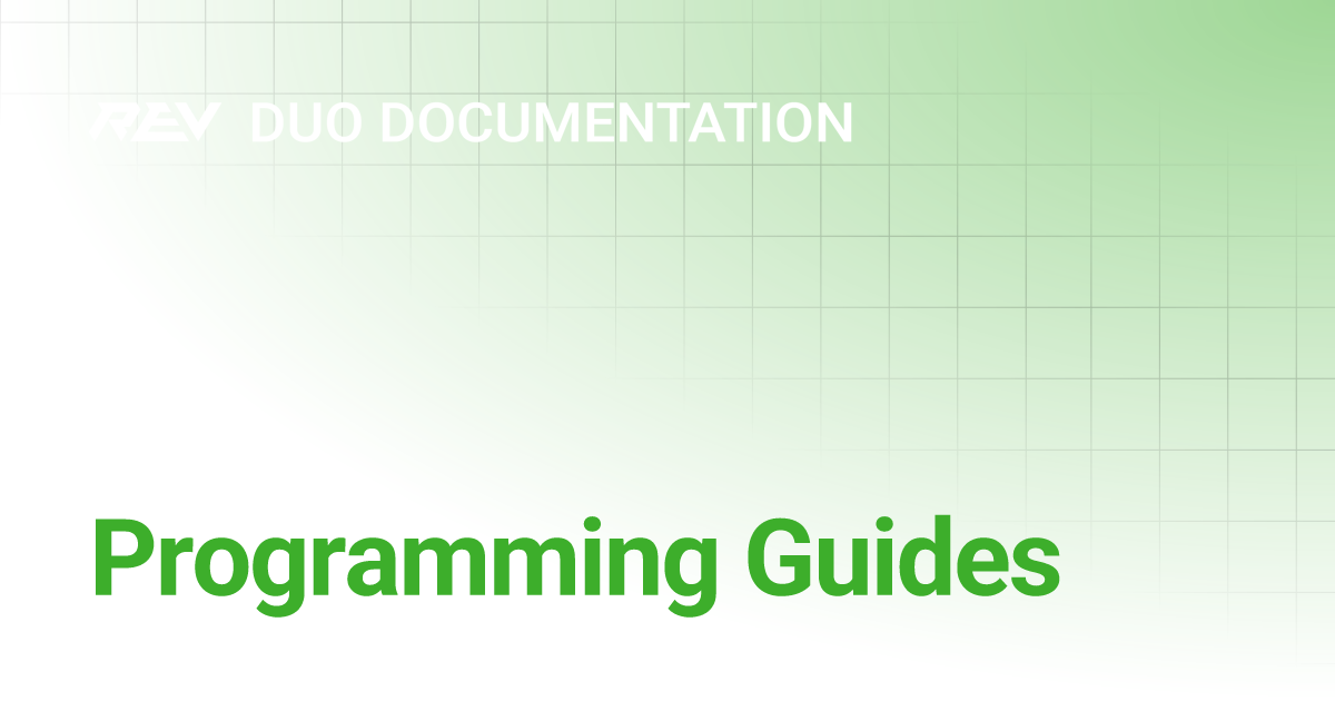 Programming Guides Rev Robotics Documentation