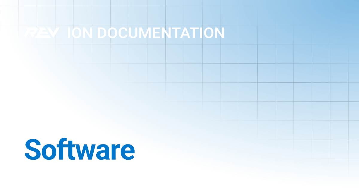 Software | REV Robotics Documentation