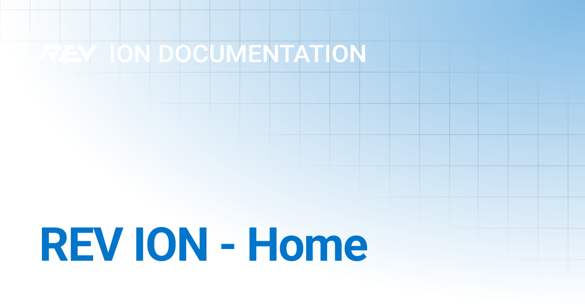 REV ION - Home | REV Robotics Documentation