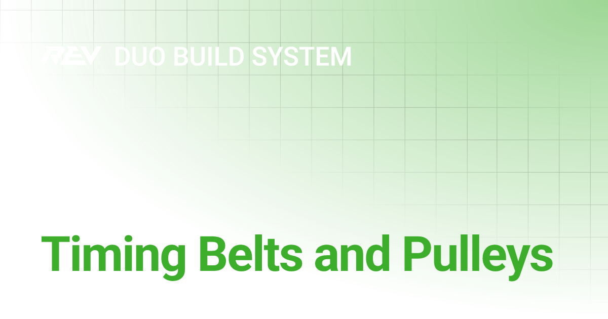 Timing Belts and Pulleys | REV Robotics Documentation