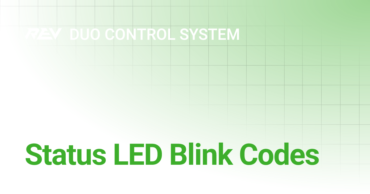 Status LED Blink Codes | REV Robotics Documentation