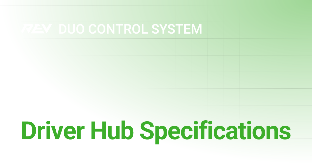 Driver Hub Specifications | REV Robotics Documentation