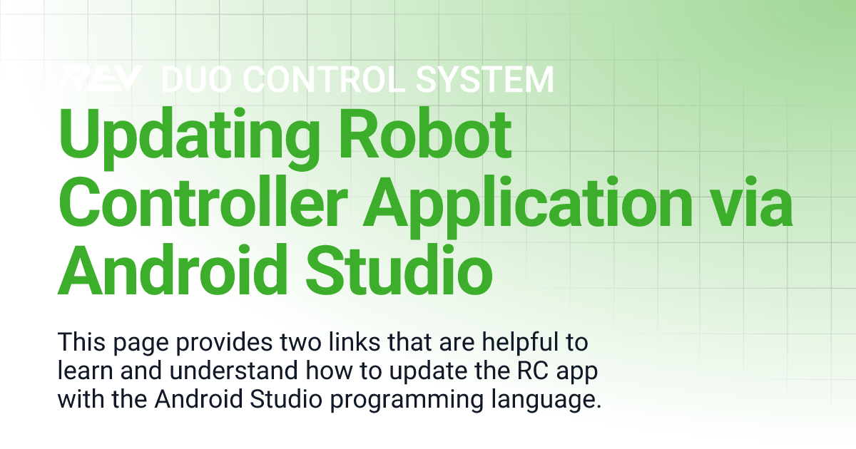 Updating Robot Controller Application via Android Studio | REV Robotics ...