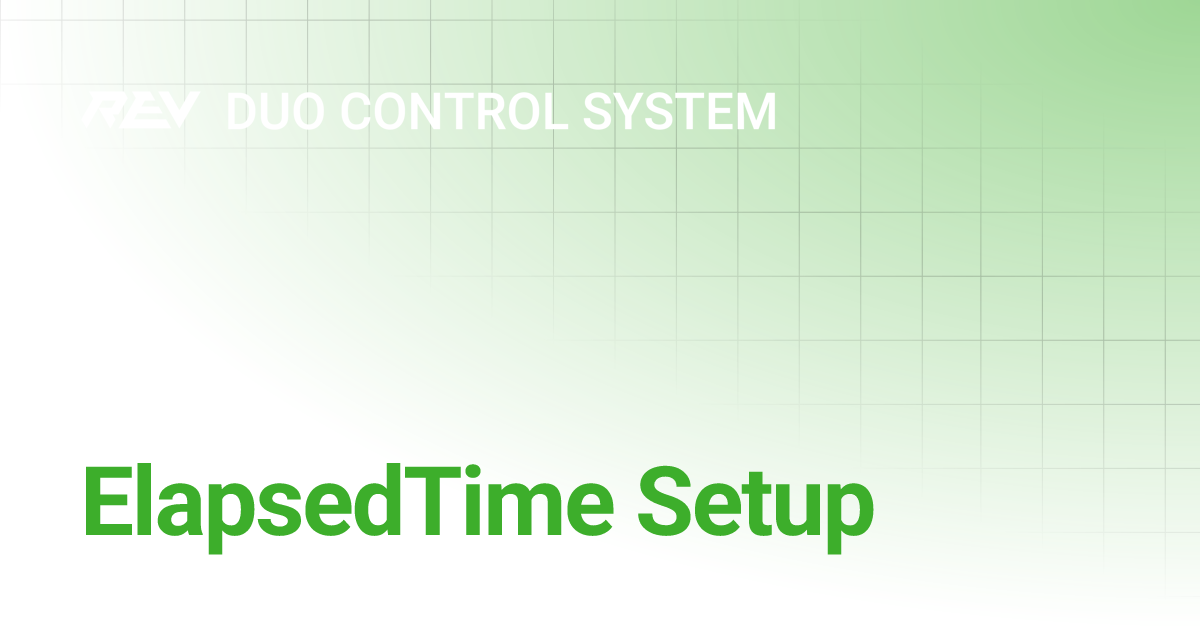 ElapsedTime Setup | REV Robotics Documentation