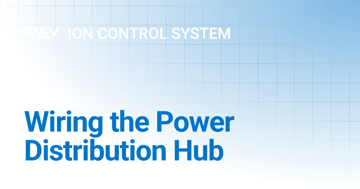 Wiring the Power Distribution Hub | REV Robotics Documentation