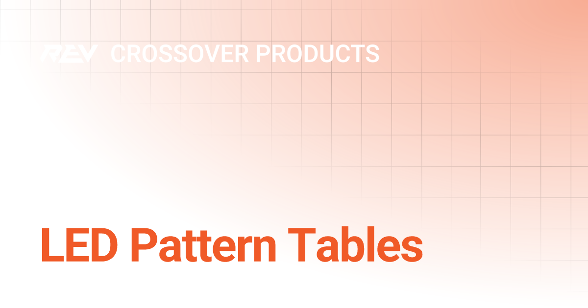 LED Pattern Tables | REV Robotics Documentation