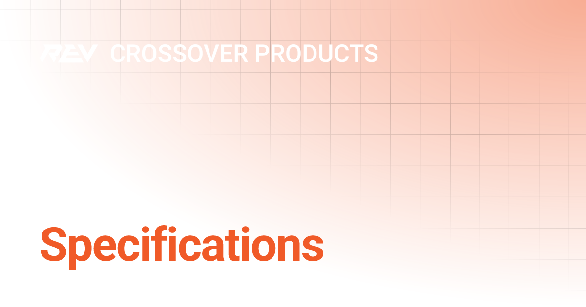 Specifications | REV Crossover | REV Robotics Documentation