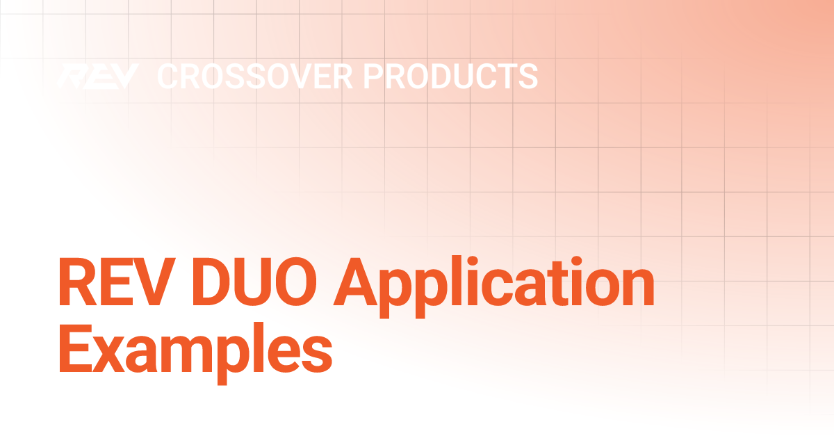 REV DUO Application Examples | REV Robotics Documentation