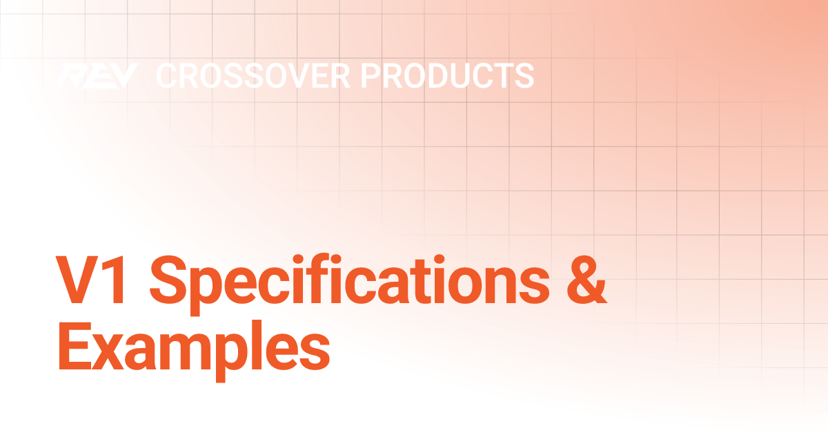 V1 Specifications & Examples | REV Robotics Documentation